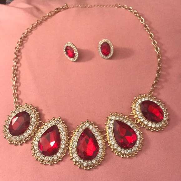 Jewelry | Red Jewelry Set | Poshmark